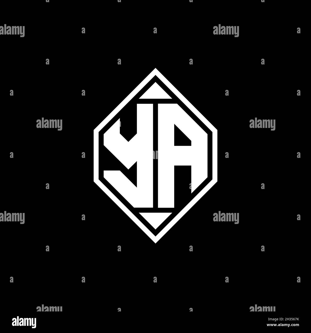 YA Monogram logo letter with Gemoteric line rounded shape style design ...