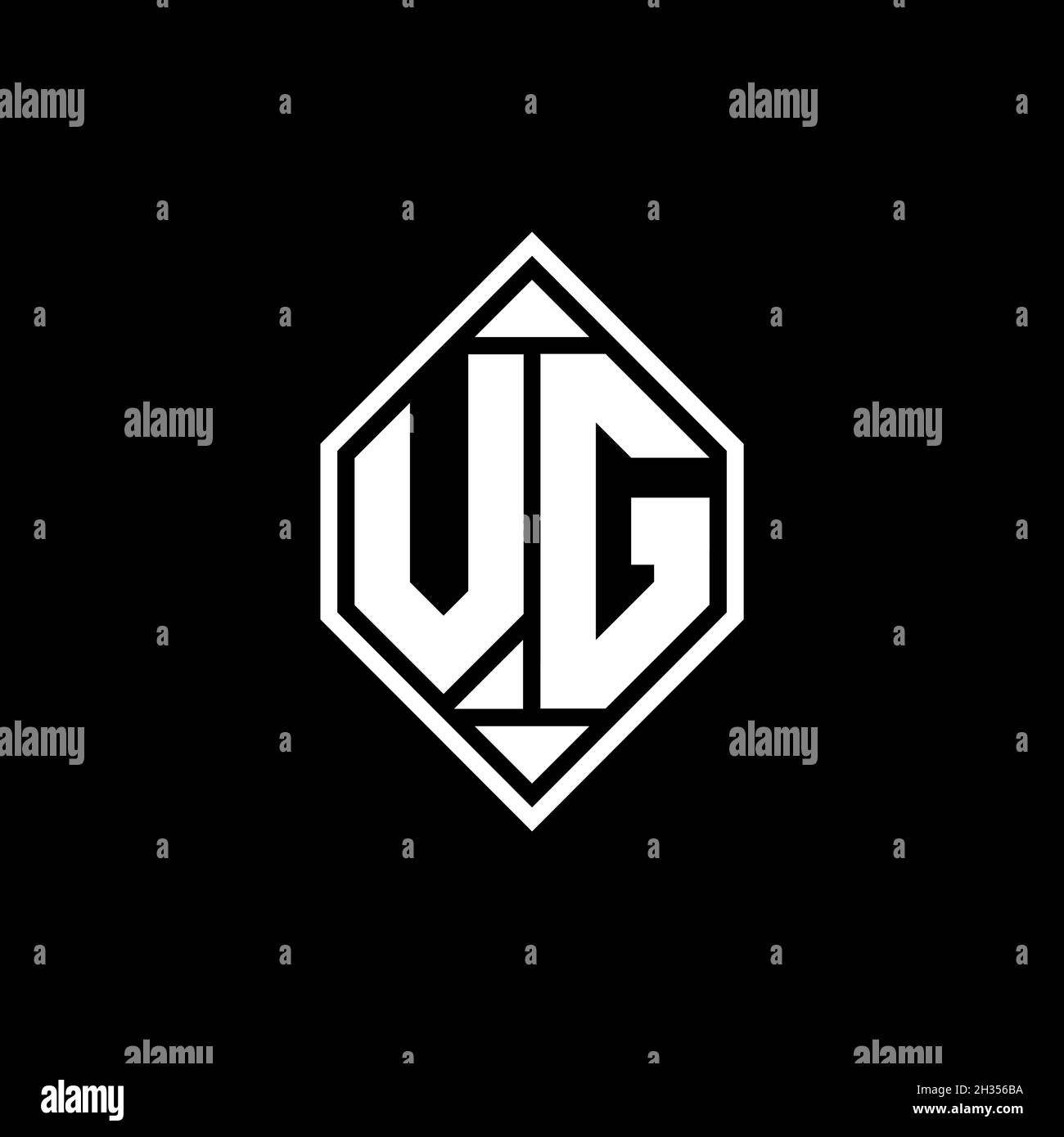 VG Monogram logo letter with Gemoteric line rounded shape style design ...