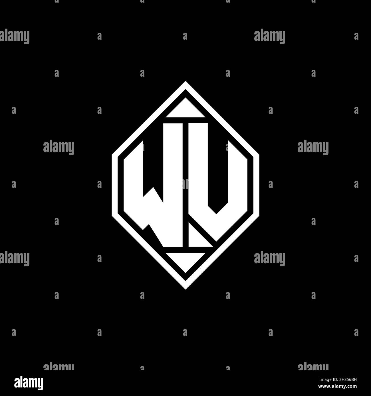WV Monogram logo letter with Gemoteric line rounded shape style design ...