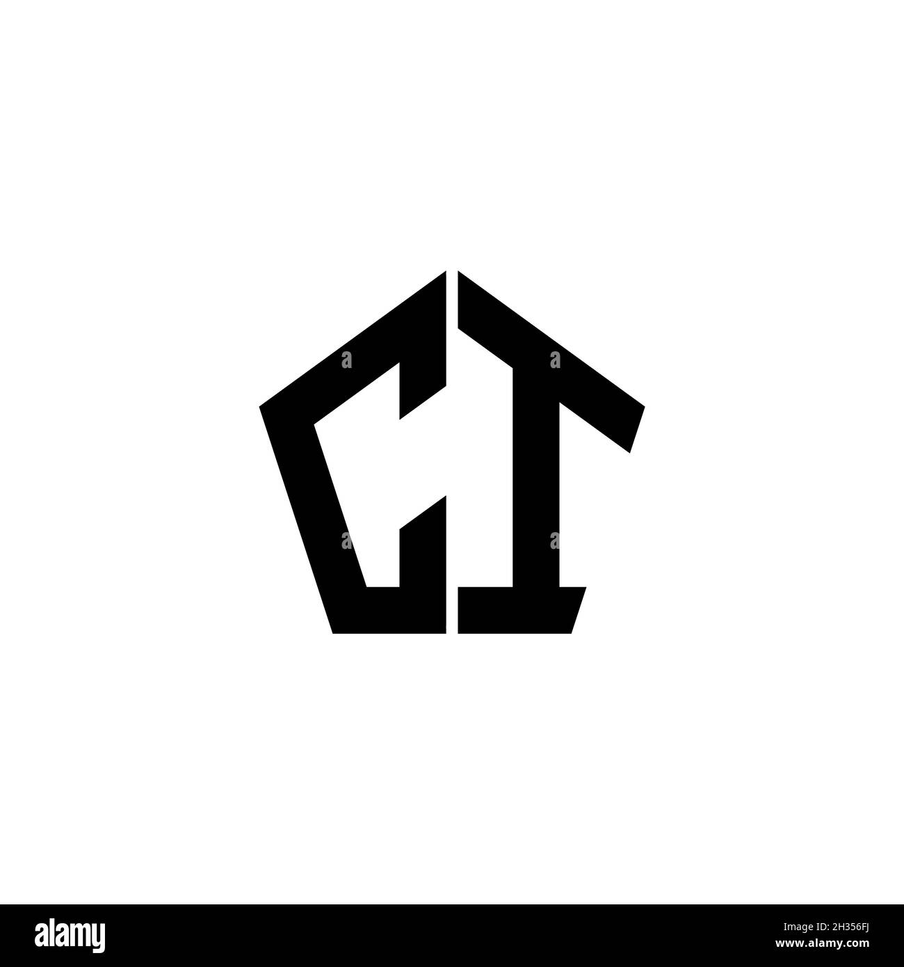 CJ Monogram logo letter with Gemoteric line rounded shape style design ...