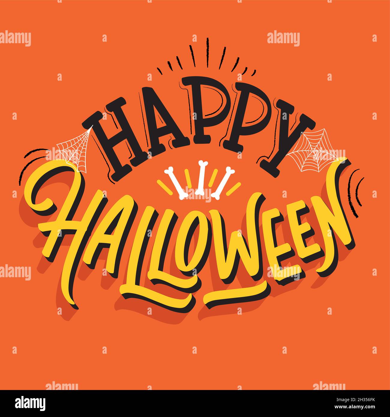 happy halloween lettering design vector illustration Stock Vector Image ...