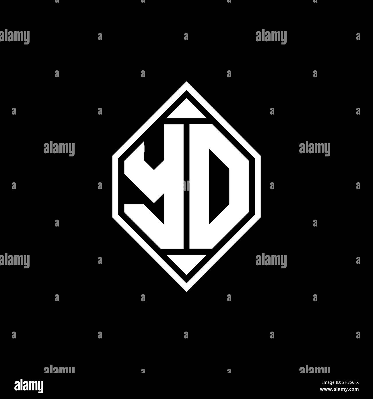 YN Monogram logo letter with polygonal geometric shape style design ...
