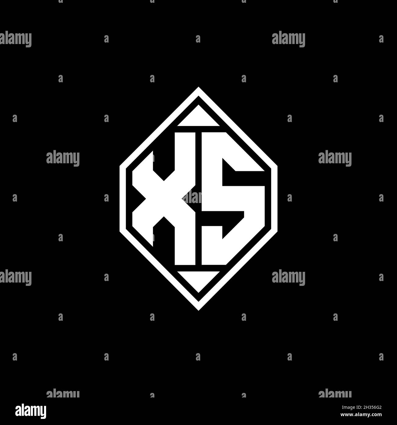 XS Monogram logo letter with Gemoteric line rounded shape style design ...