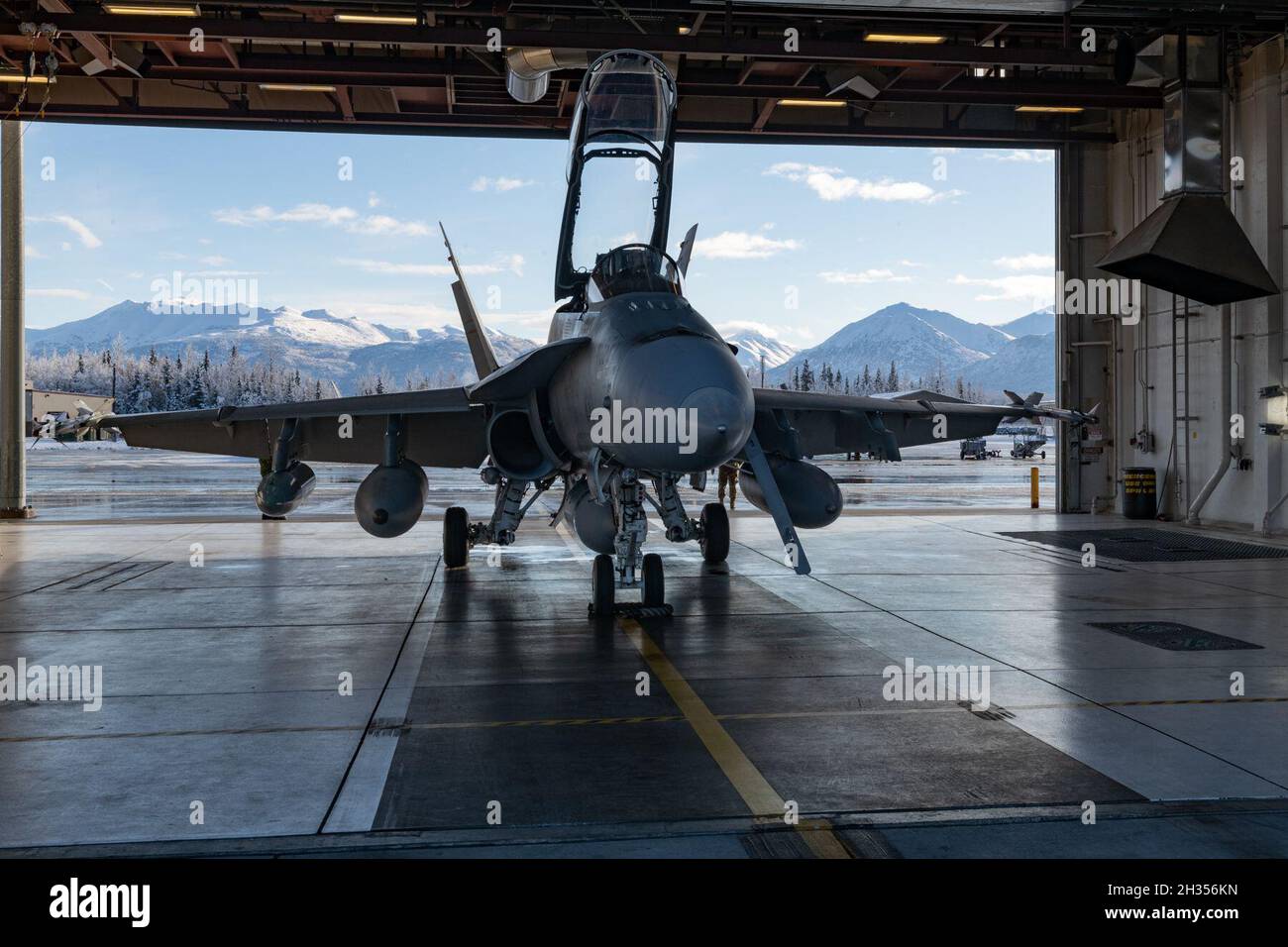 Royal Canadian Air Force CF-18 Hornet fighter jet on alert at 673rd Air ...