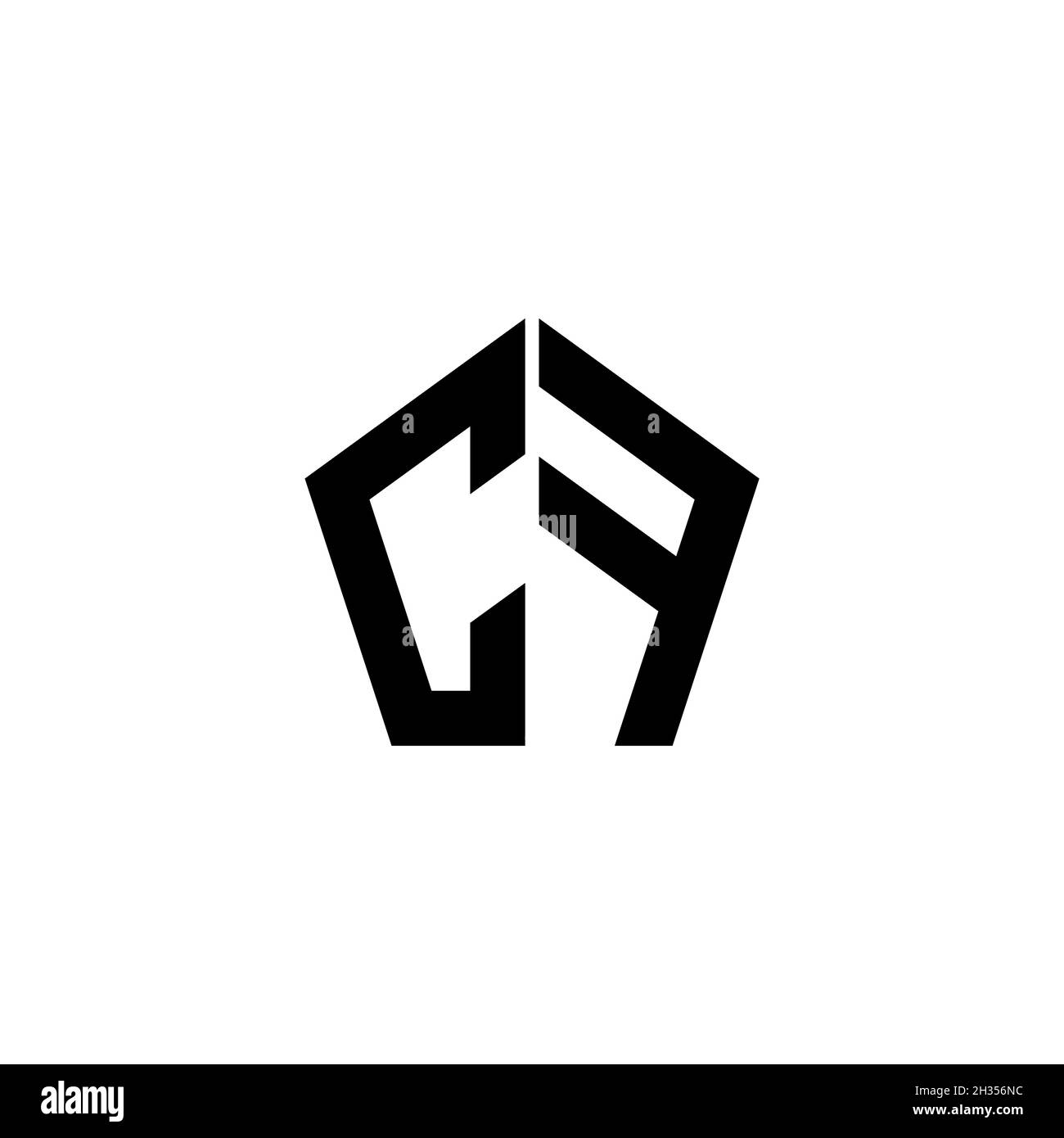 CF Monogram logo letter with Gemoteric line rounded shape style design ...