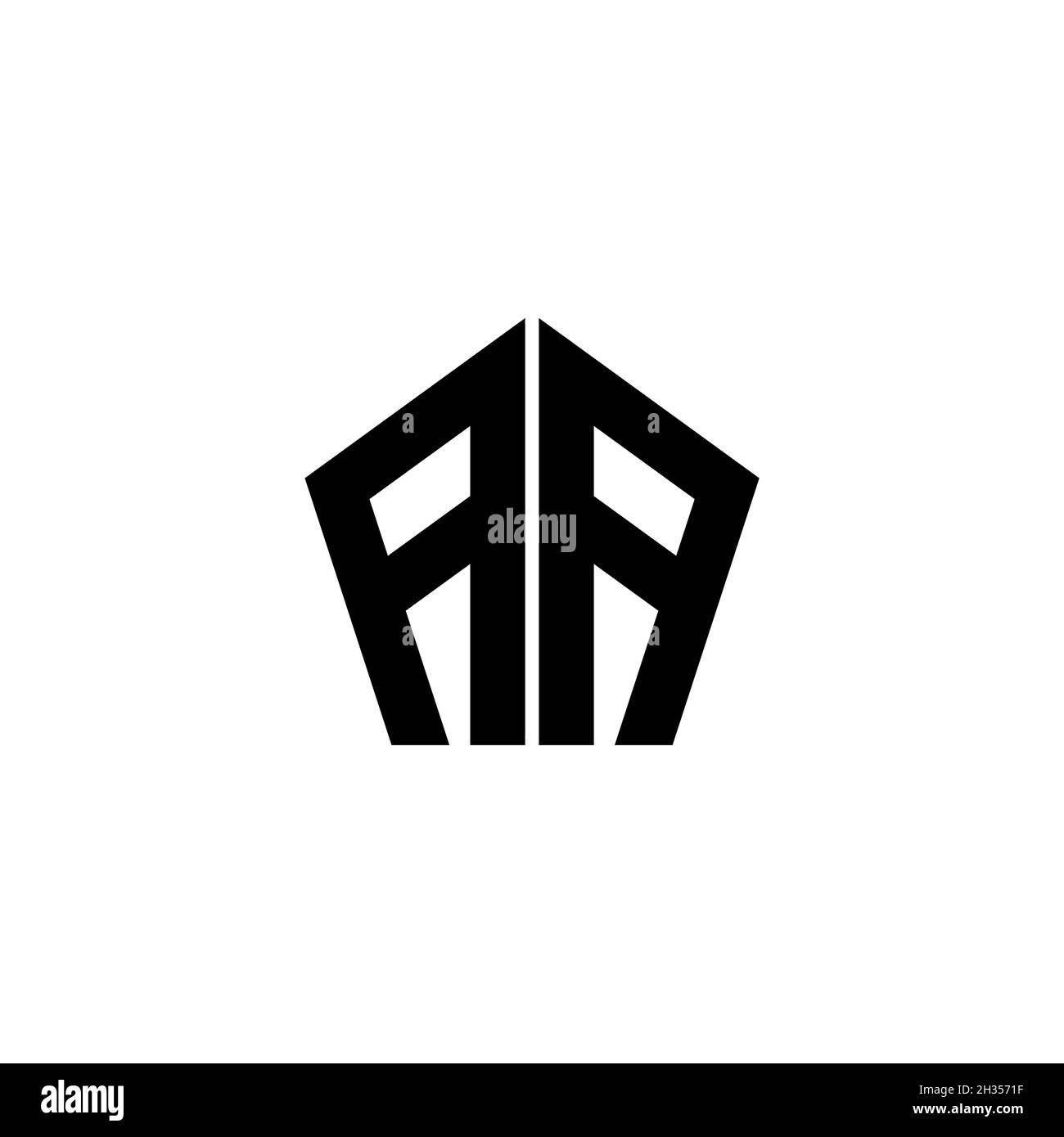 AA Monogram logo letter with Gemoteric line rounded shape style design ...