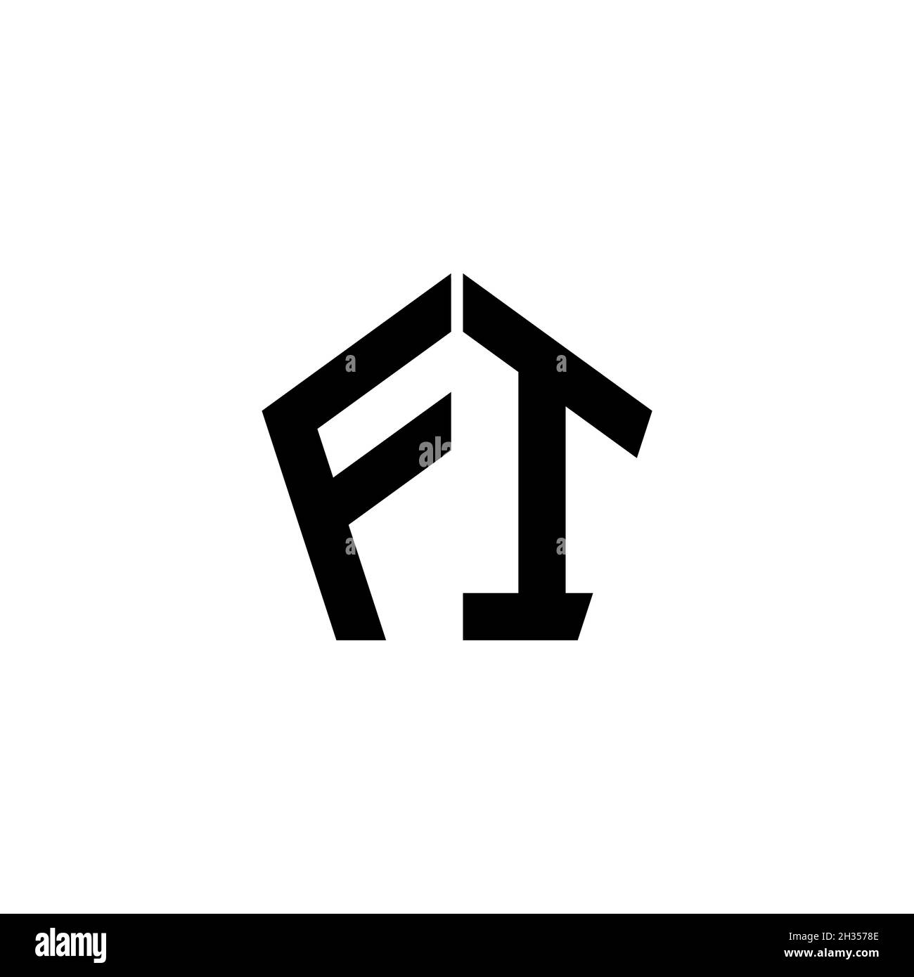 FI Monogram logo letter with polygonal geometric shape style design ...