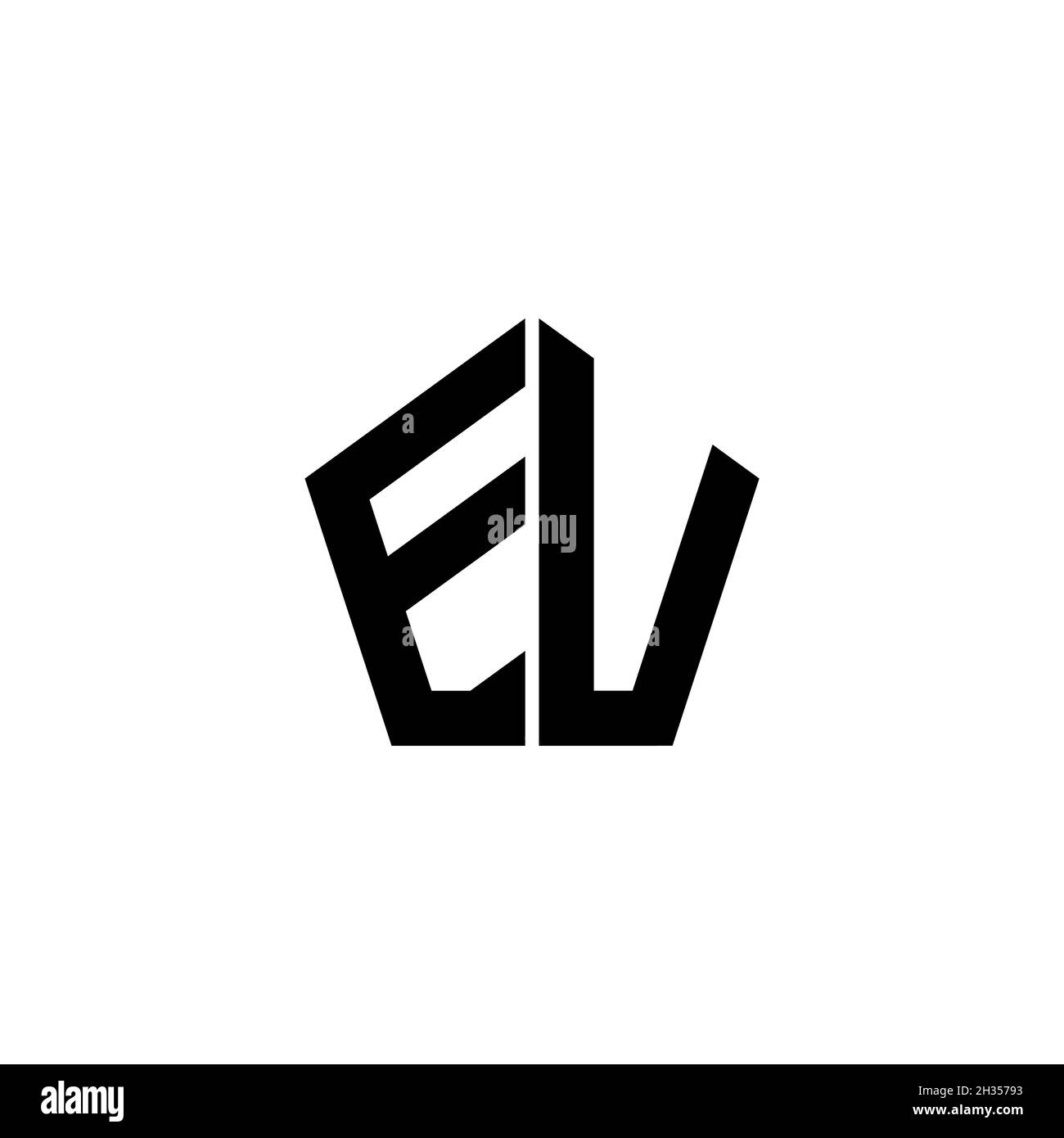 EU Monogram logo letter with polygonal geometric shape style design ...