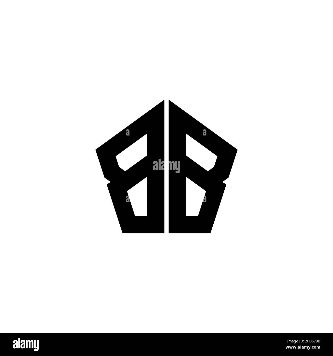 BB Monogram logo letter with polygonal geometric shape style design ...