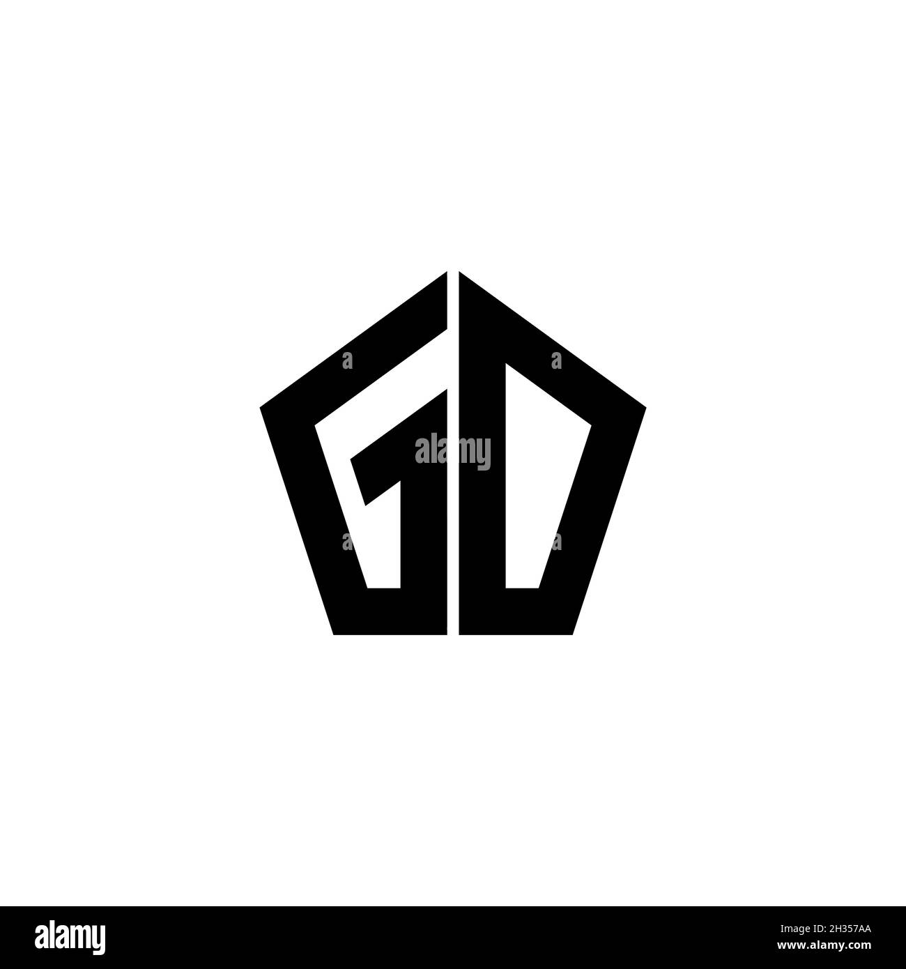 GO Monogram logo letter with polygonal geometric shape style design ...