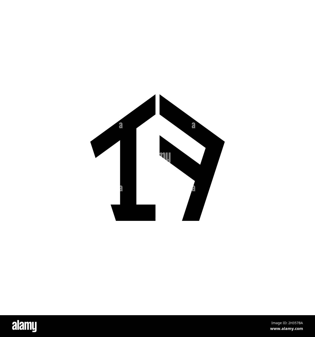 IF Monogram logo letter with polygonal geometric shape style design ...