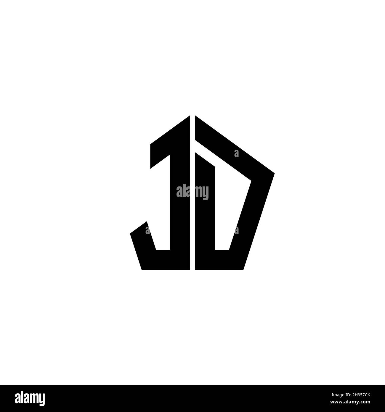 JD Monogram logo letter with polygonal geometric shape style design ...