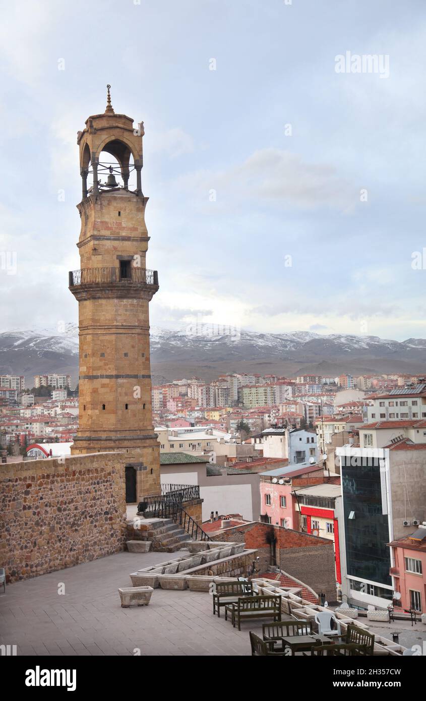 Nigde Castle and watch tower at city of Nigde in Central Anatolia ...