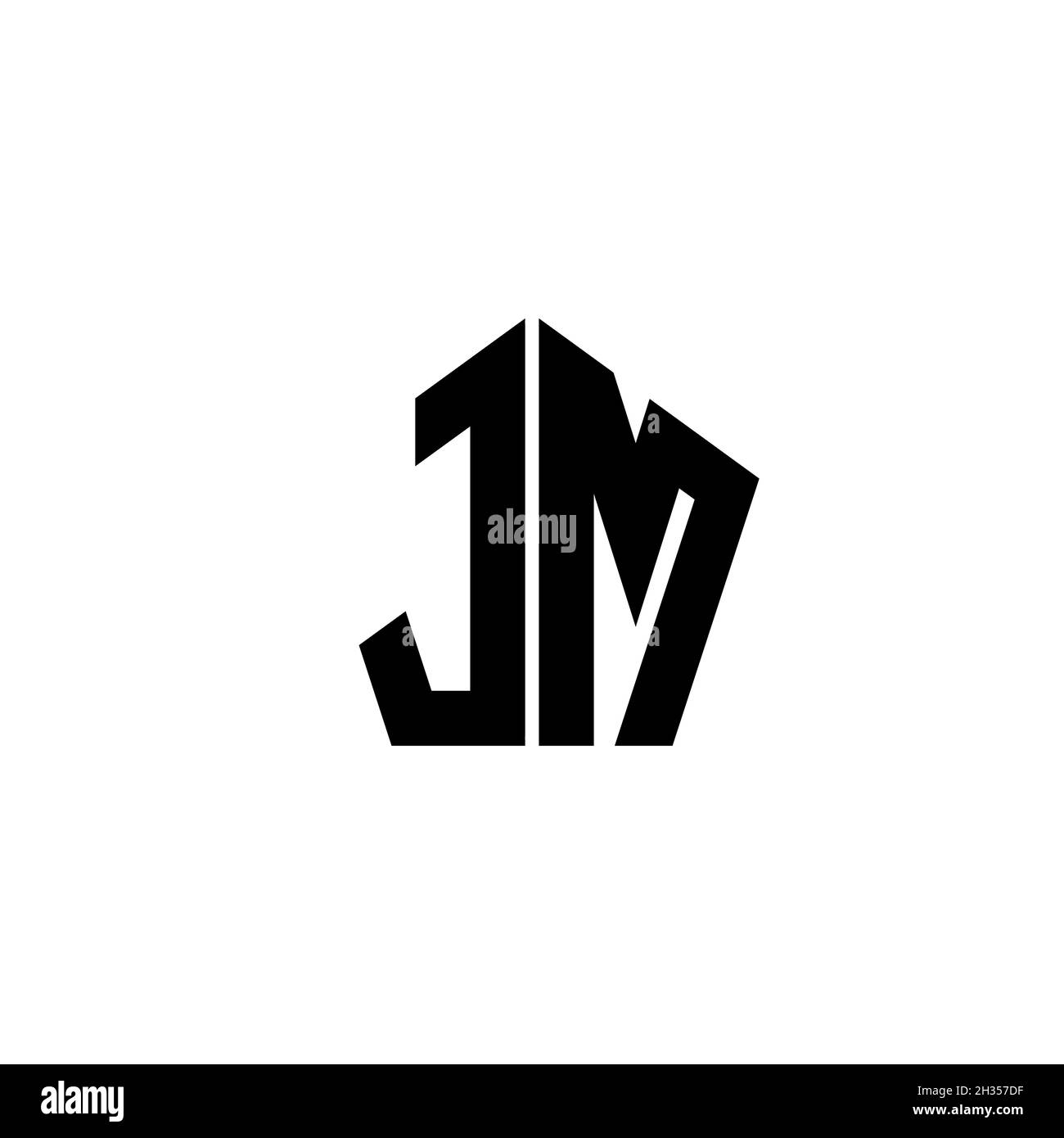 JM Monogram logo letter with polygonal geometric shape style design ...