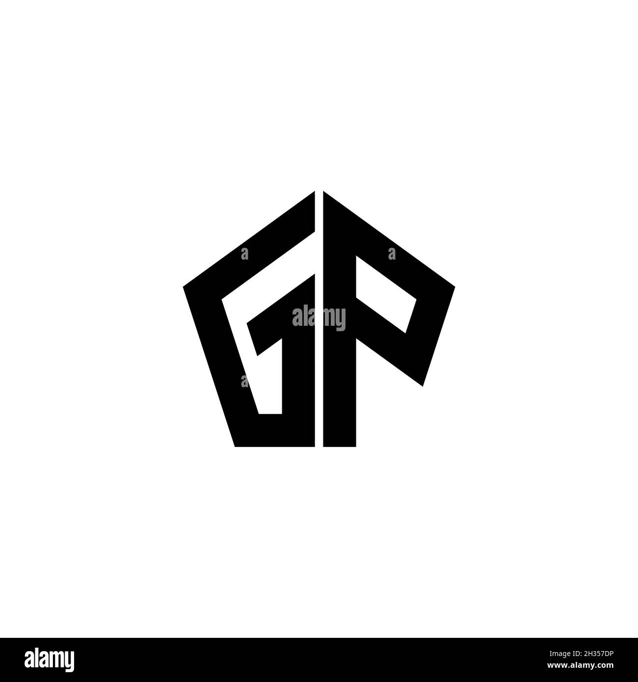 GP Monogram logo letter with polygonal geometric shape style design ...