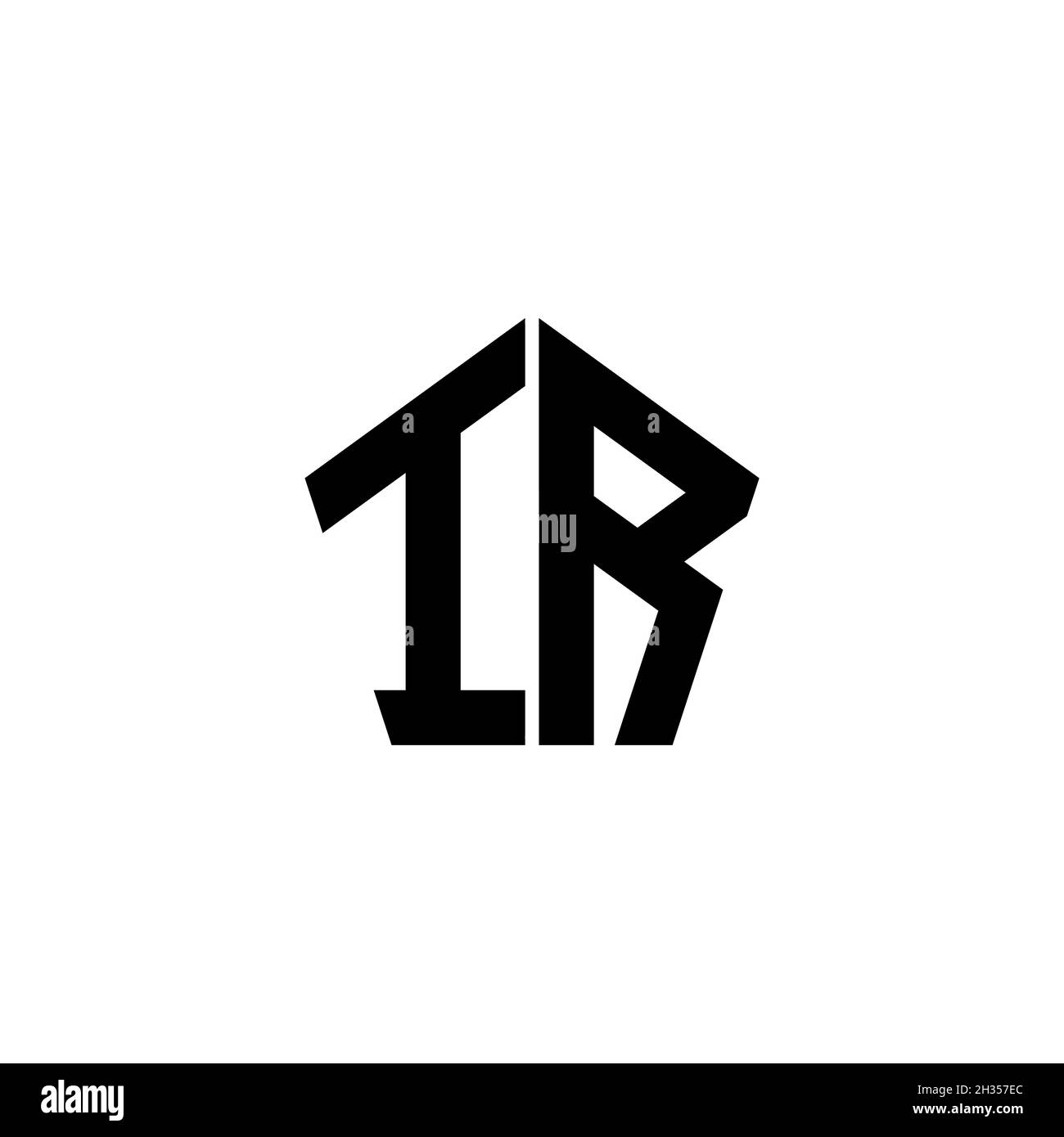 IR Monogram logo letter with polygonal geometric shape style design isolated on white background ...