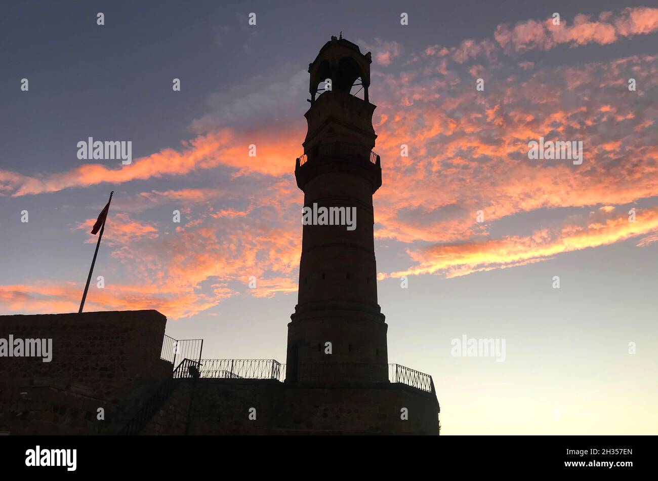 Nigde Castle and watch tower at city of Nigde in Central Anatolia ...