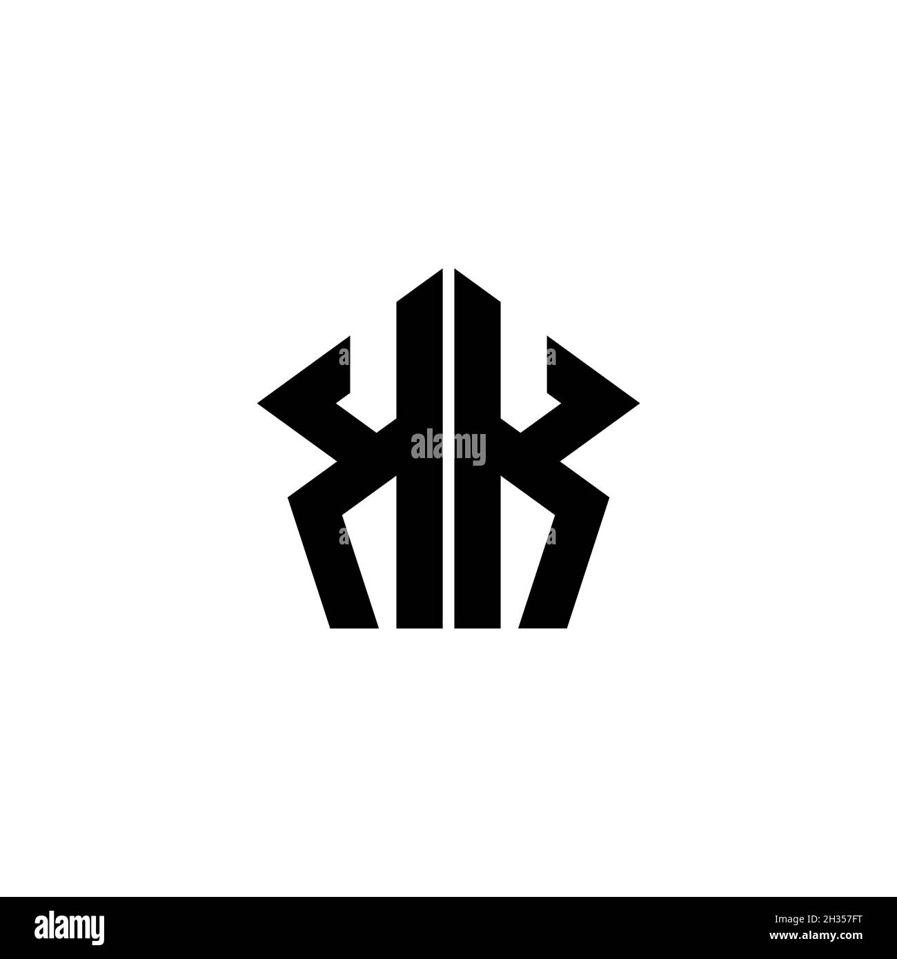 KK Monogram logo letter with polygonal geometric shape style design ...