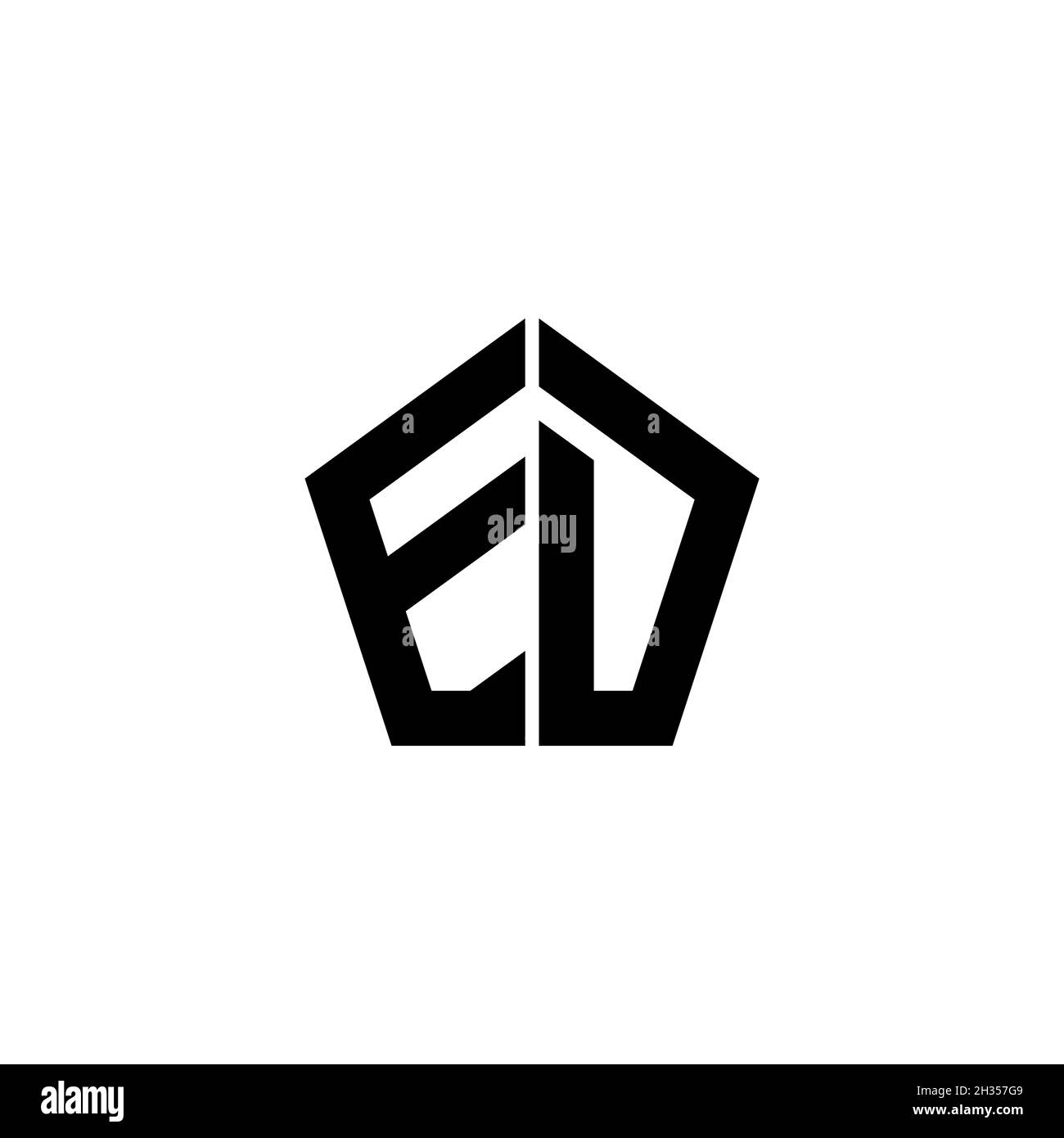 ED Monogram logo letter with polygonal geometric shape style design ...