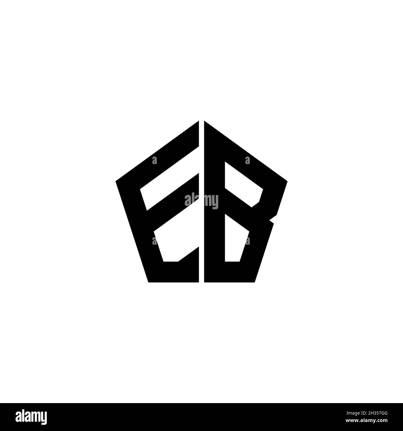 EB Monogram logo letter with polygonal geometric shape style design ...