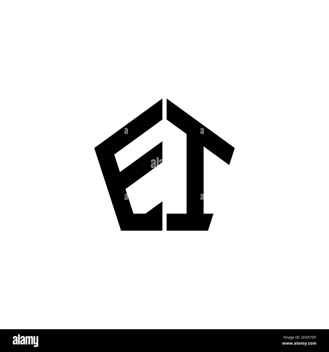 EI Monogram logo letter with polygonal geometric shape style design isolated on white background ...