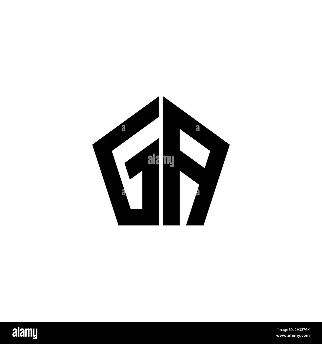 GA Monogram logo letter with polygonal geometric shape style design ...