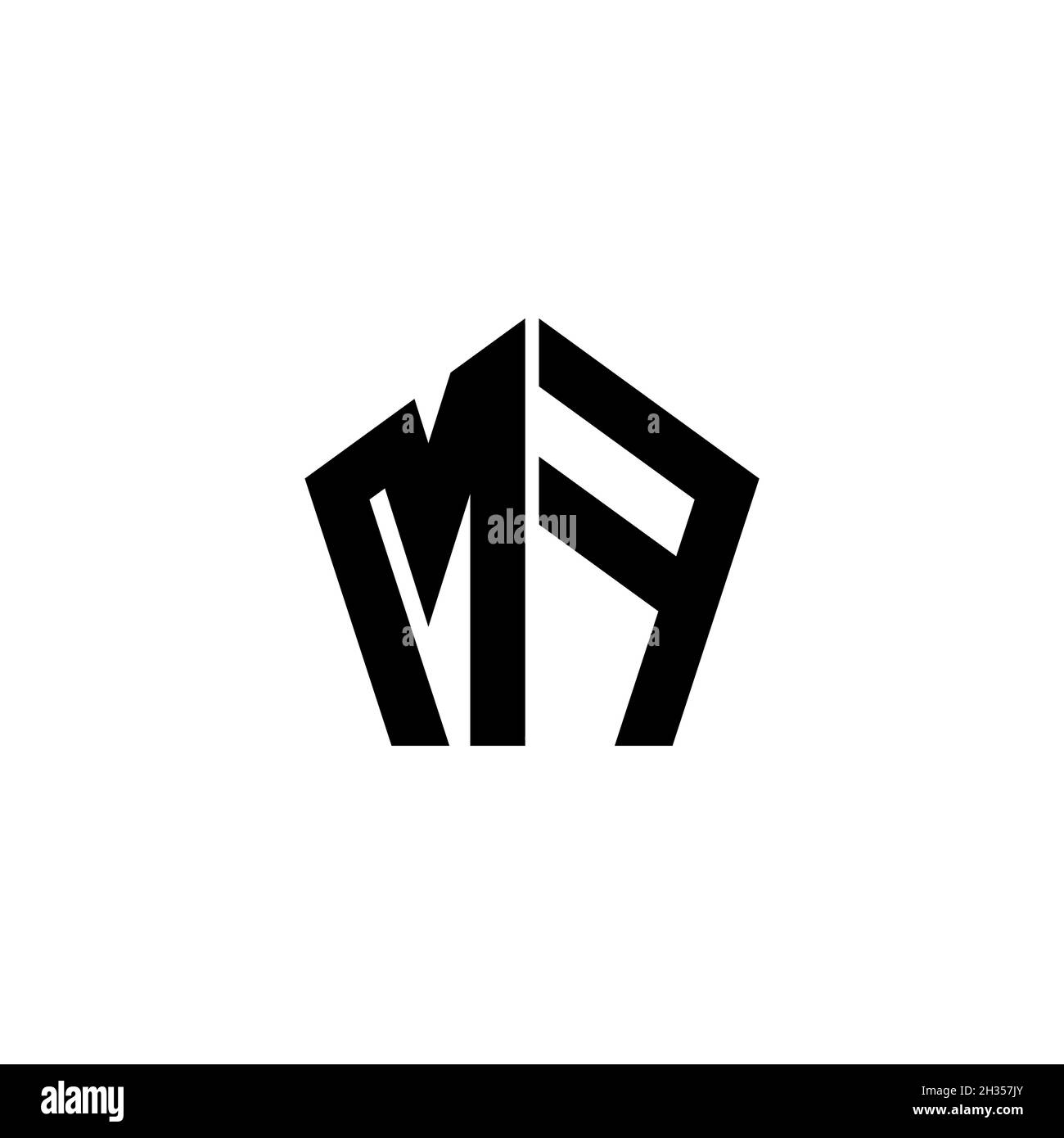 MF Monogram logo letter with polygonal geometric shape style design ...