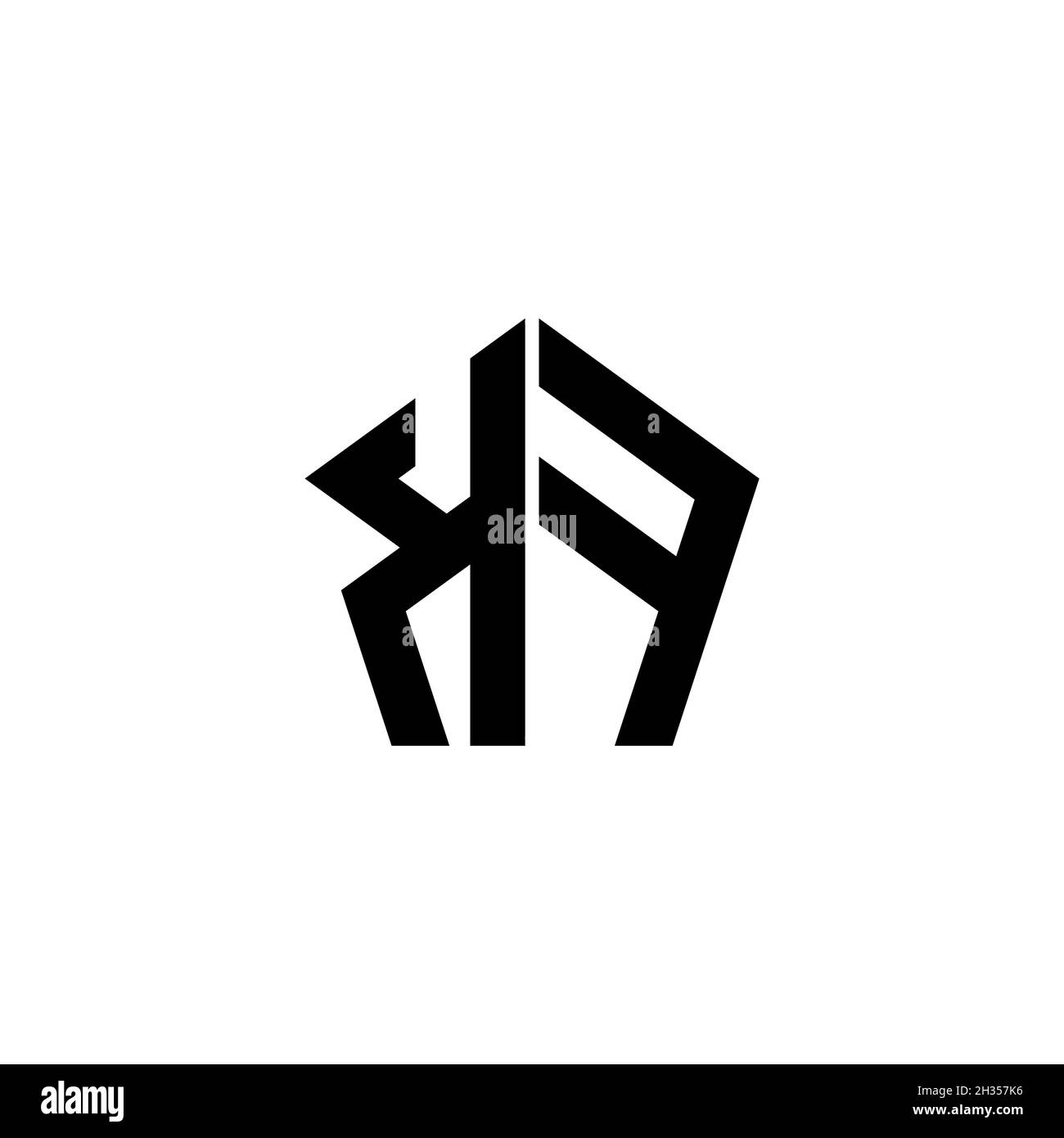 KF Monogram logo letter with polygonal geometric shape style design isolated on white background ...