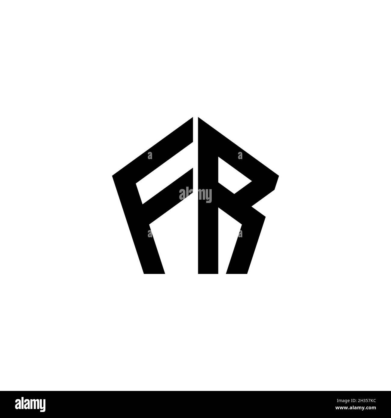 FR Monogram logo letter with polygonal geometric shape style design ...