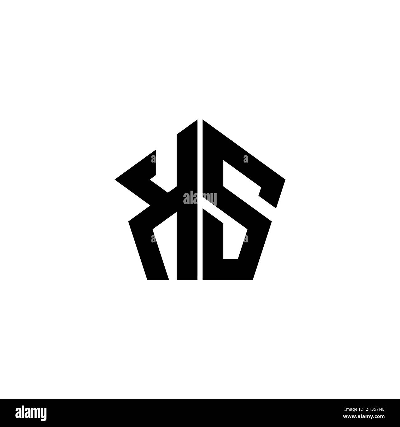 KS Monogram logo letter with polygonal geometric shape style design ...