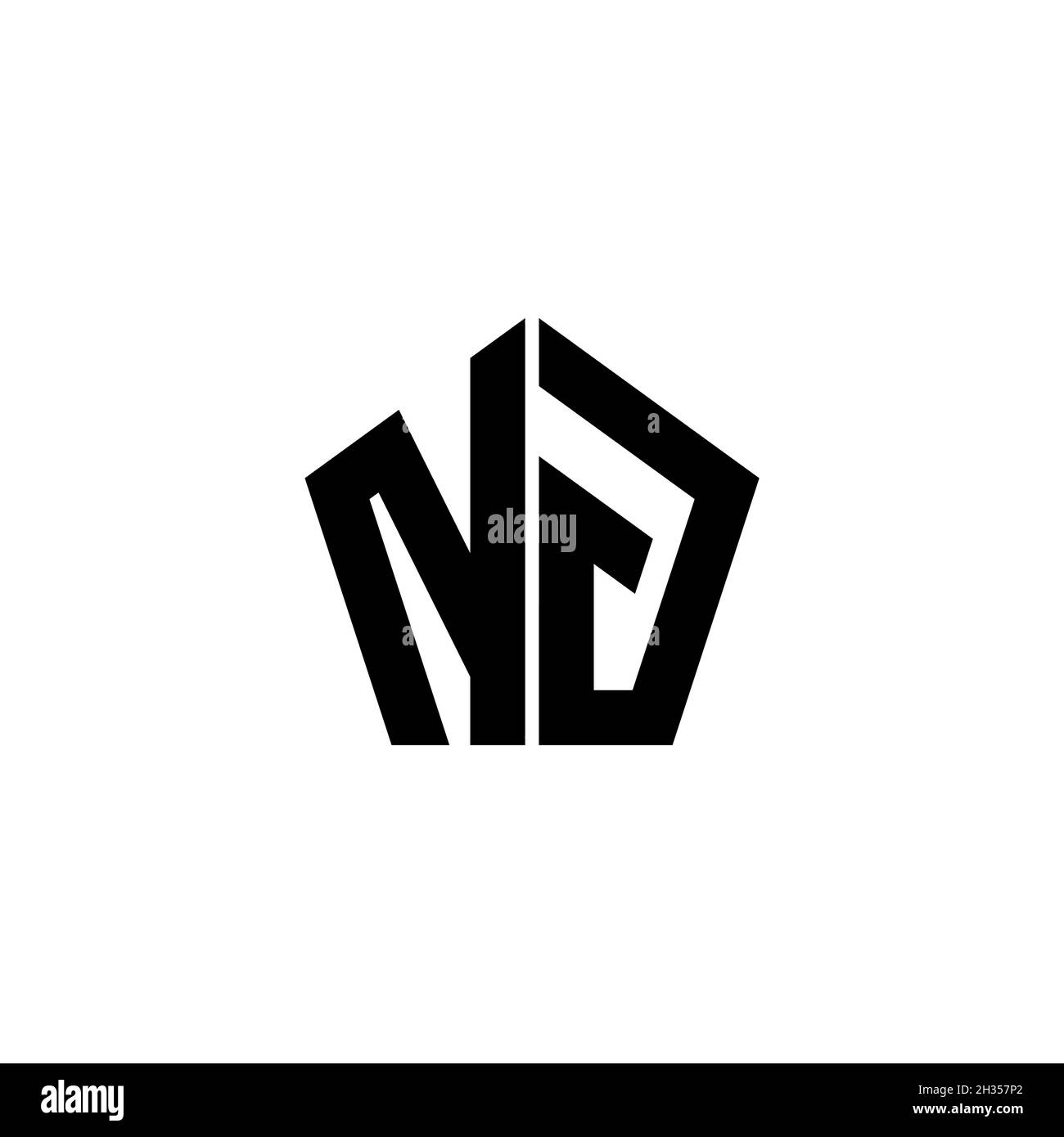 NG Monogram logo letter with polygonal geometric shape style design ...