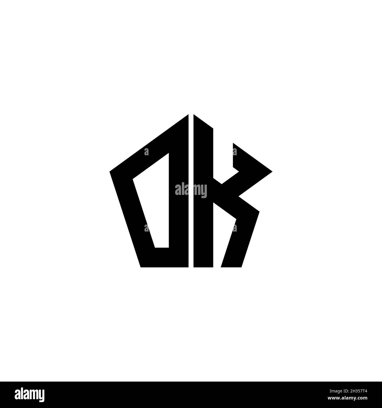 OK Monogram logo letter with polygonal geometric shape style design ...
