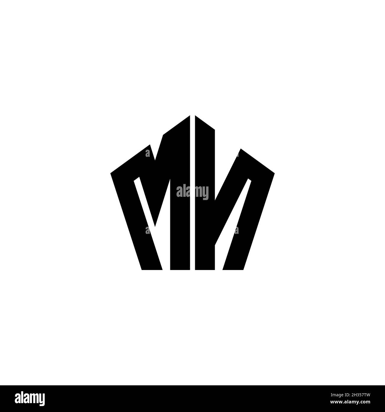 MN Monogram logo letter with polygonal geometric shape style design ...