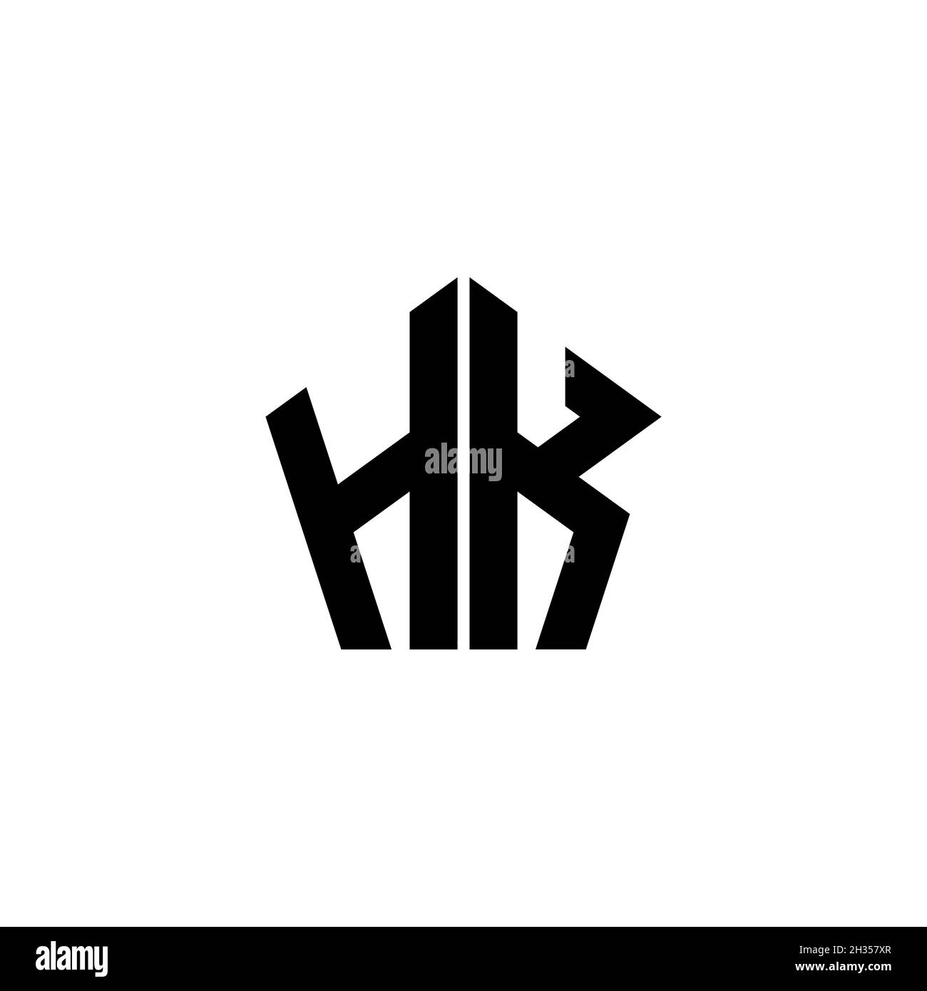 HK Monogram logo letter with polygonal geometric shape style design ...