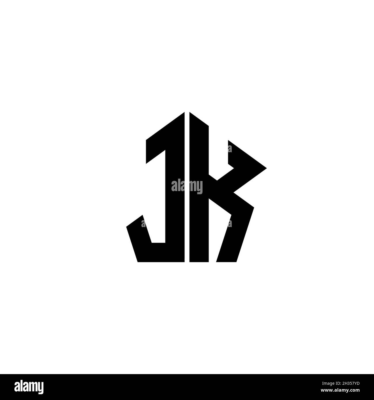 JK Monogram logo letter with polygonal geometric shape style design ...