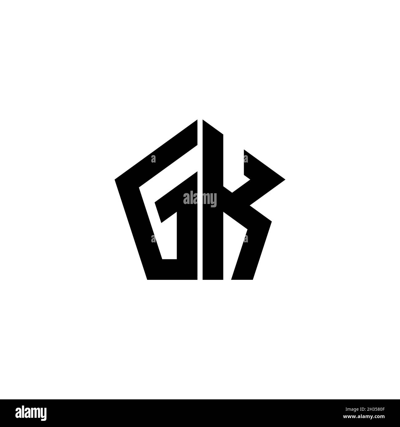 GK Monogram logo letter with polygonal geometric shape style design ...
