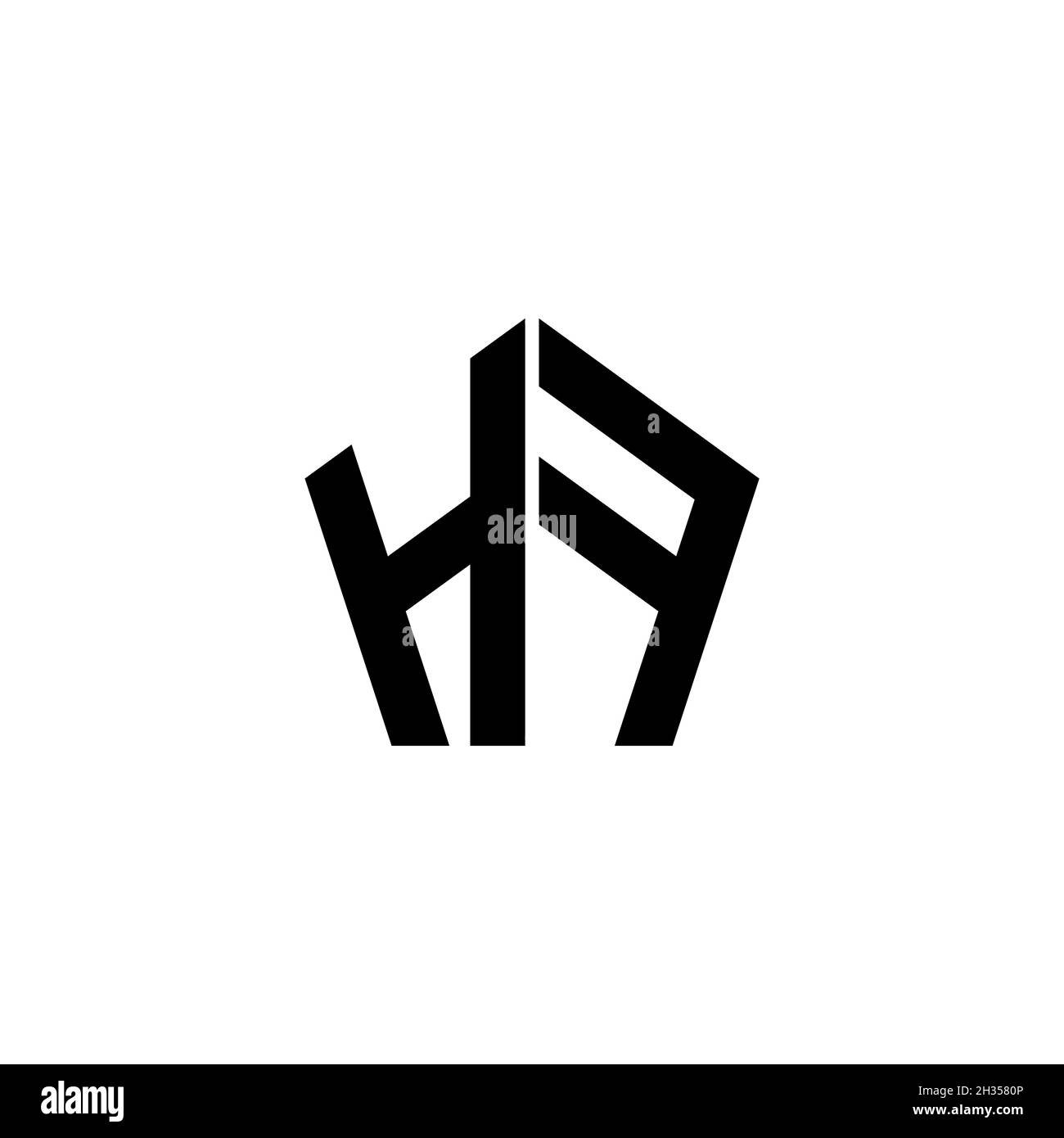HF Monogram logo letter with polygonal geometric shape style design ...