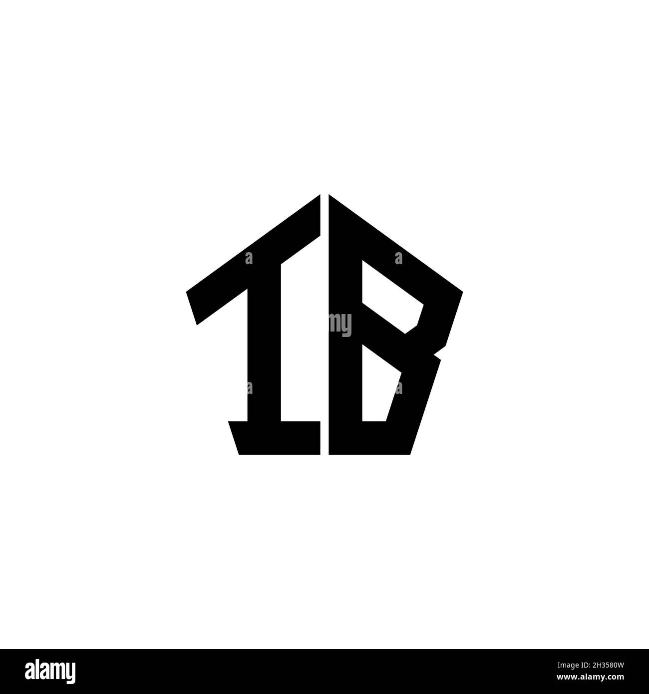IB Monogram logo letter with polygonal geometric shape style design ...