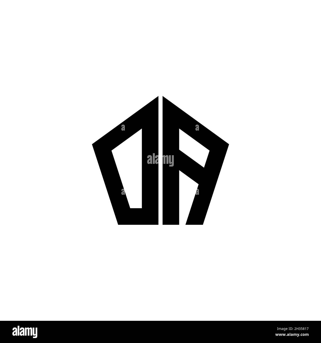 OA Monogram logo letter with polygonal geometric shape style design ...