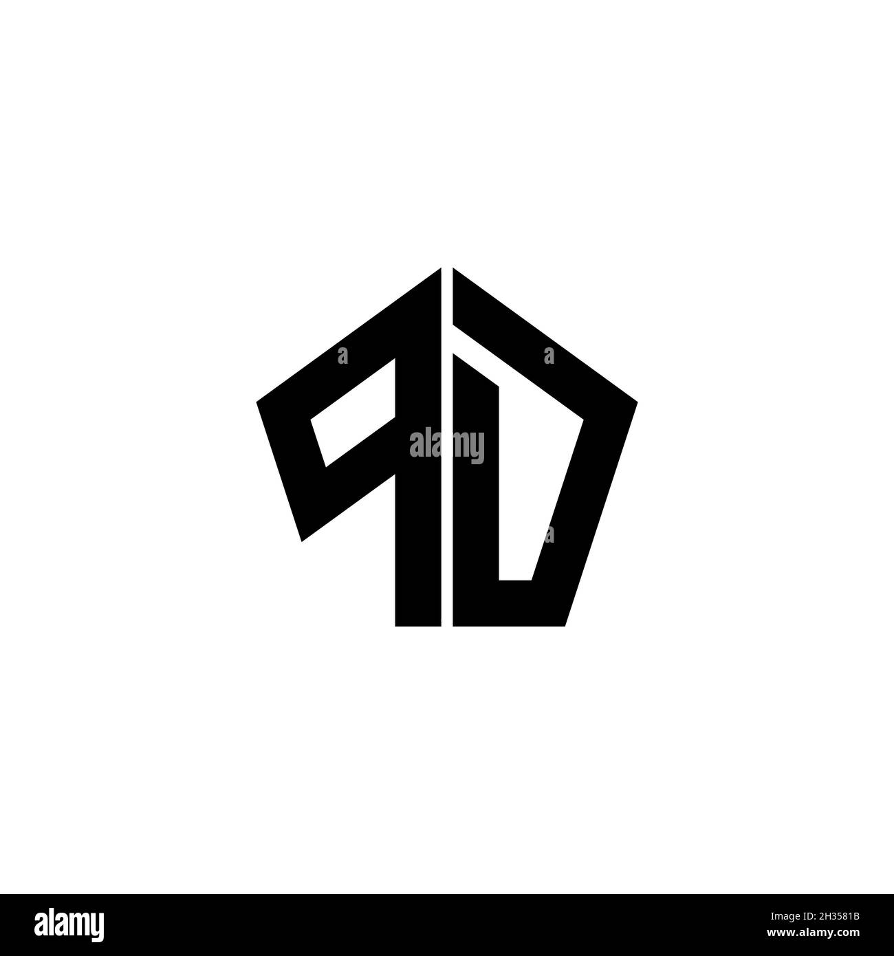 PD Monogram logo letter with polygonal geometric shape style design ...