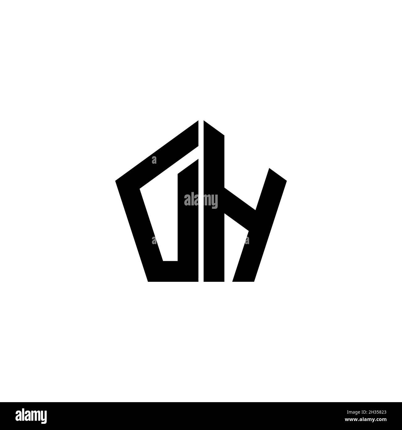 DH Monogram logo letter with polygonal geometric shape style design ...