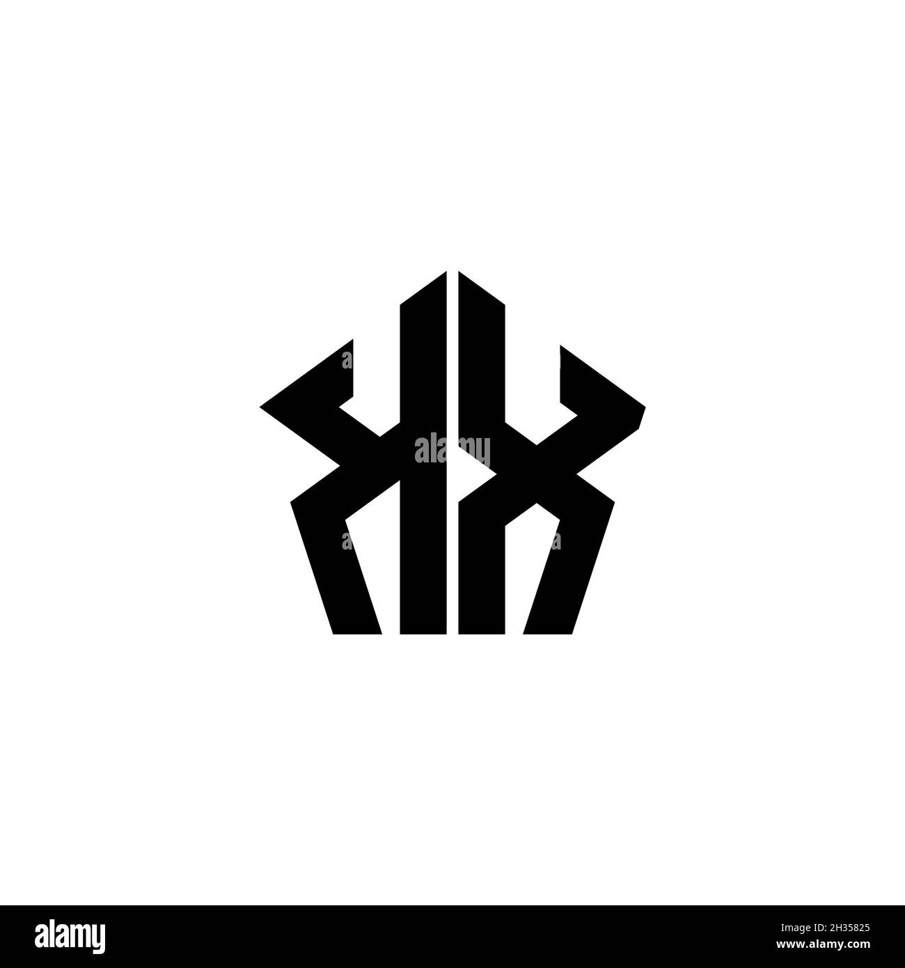 KX Monogram logo letter with polygonal geometric shape style design ...