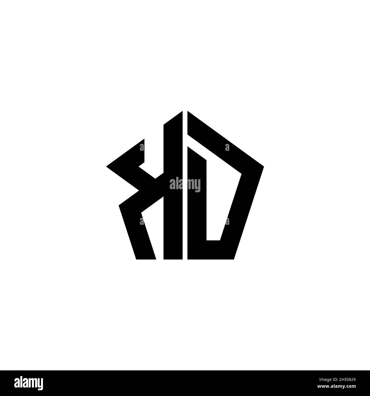 KD Monogram logo letter with polygonal geometric shape style design ...
