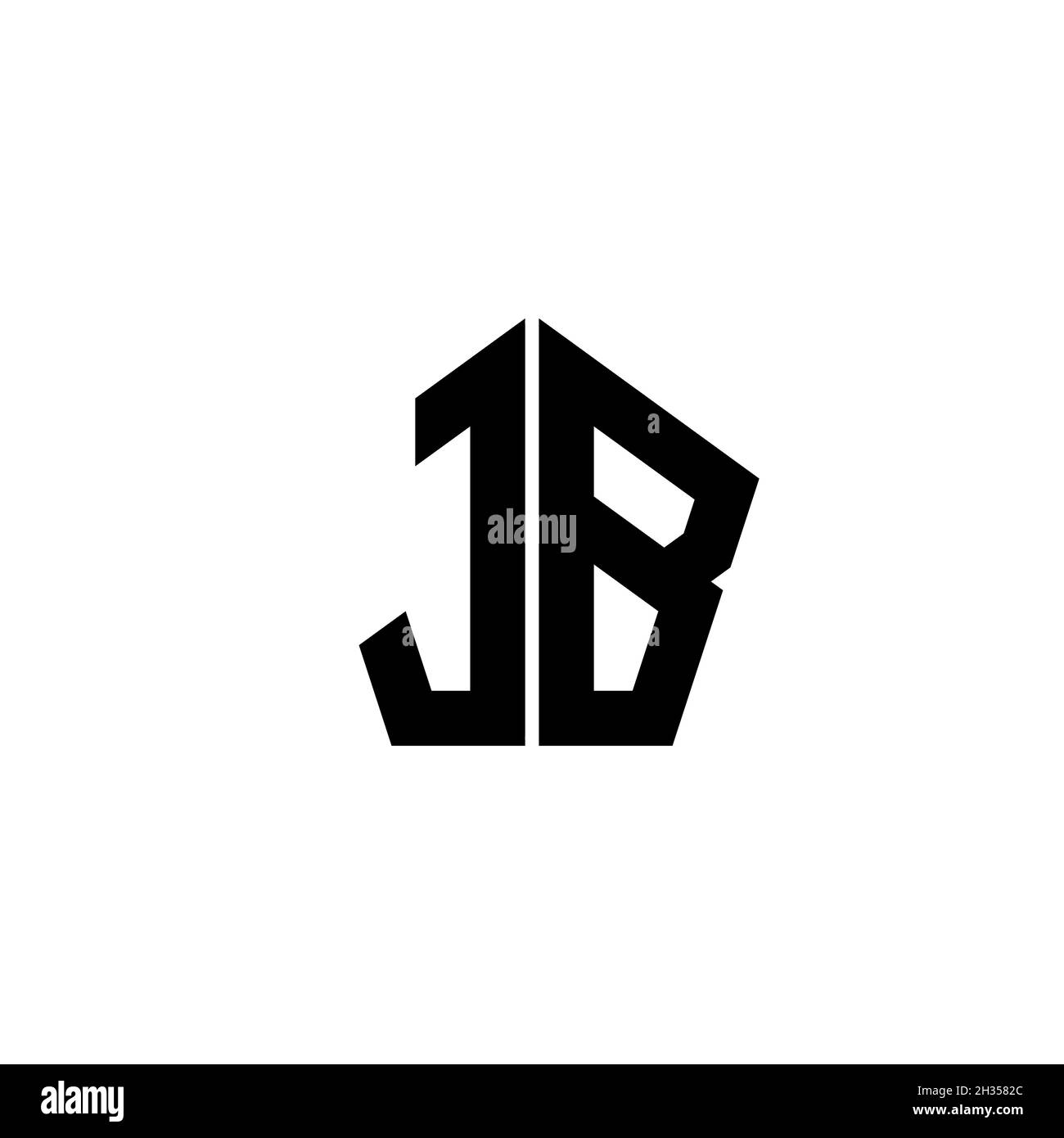JB Monogram logo letter with polygonal geometric shape style design ...