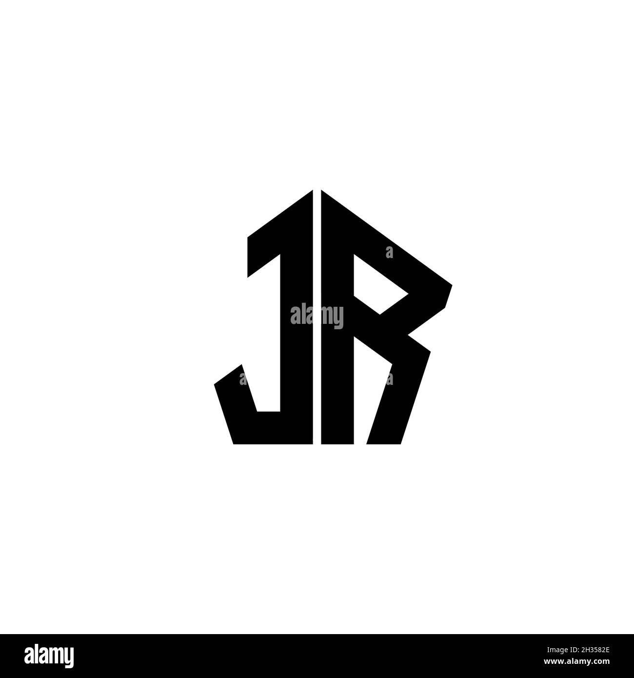 JR Monogram logo letter with polygonal geometric shape style design ...