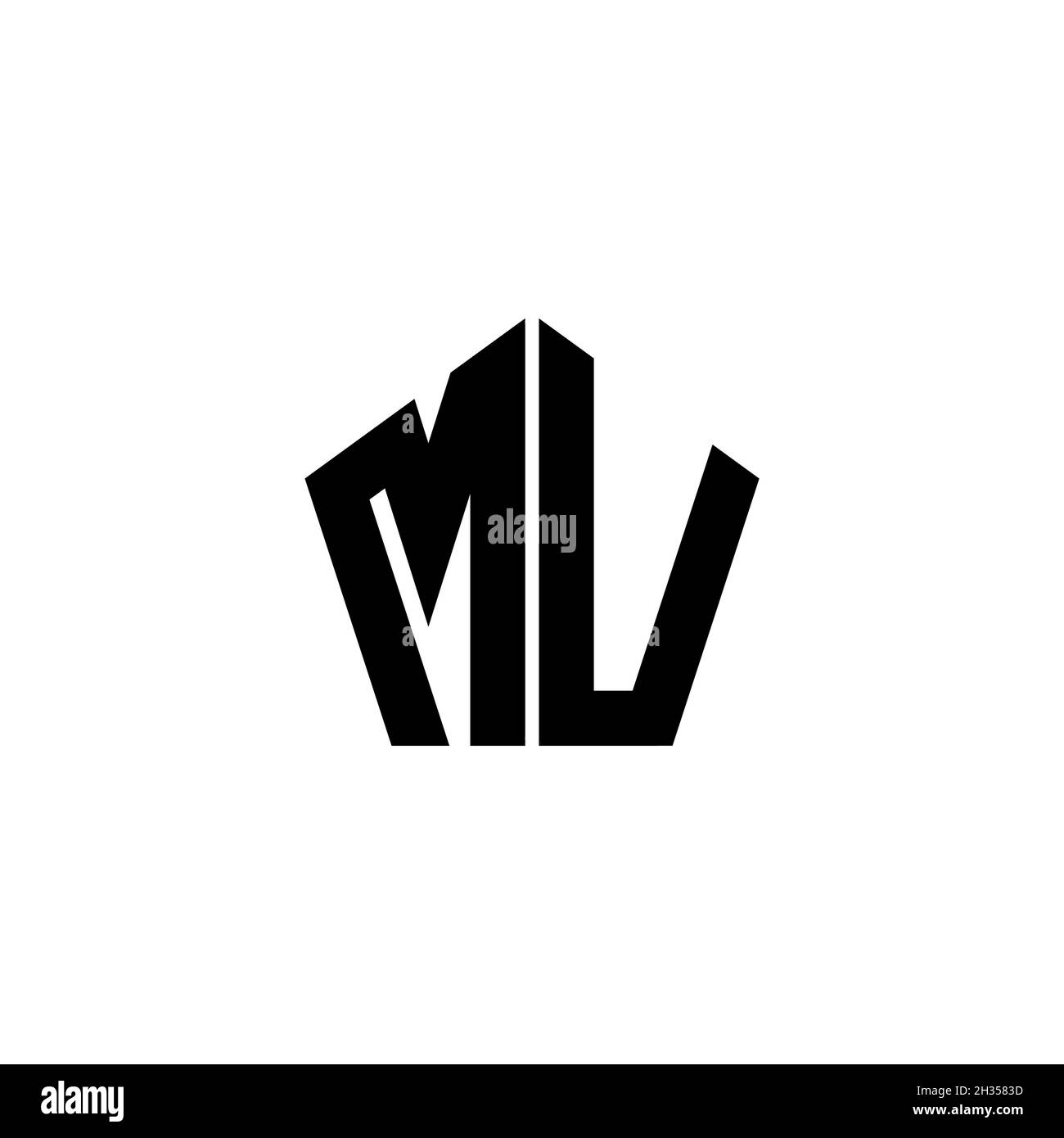MU Monogram logo letter with polygonal geometric shape style design ...