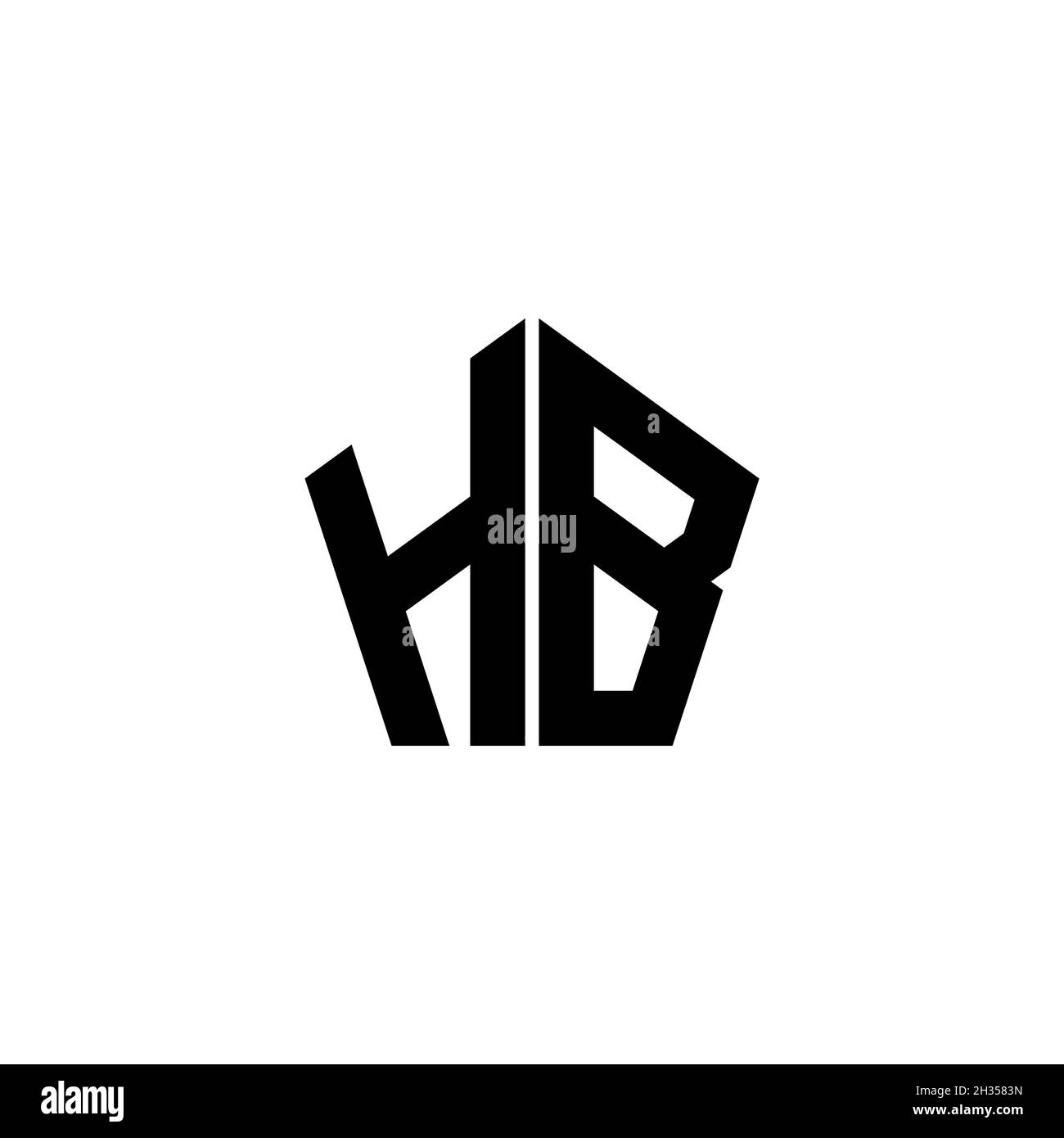 HB Monogram logo letter with polygonal geometric shape style design ...