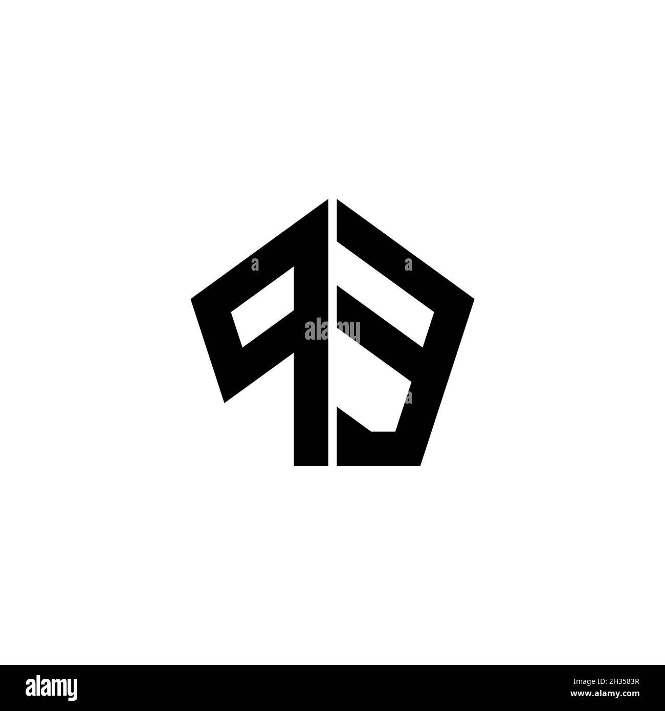 PE Monogram logo letter with polygonal geometric shape style design ...