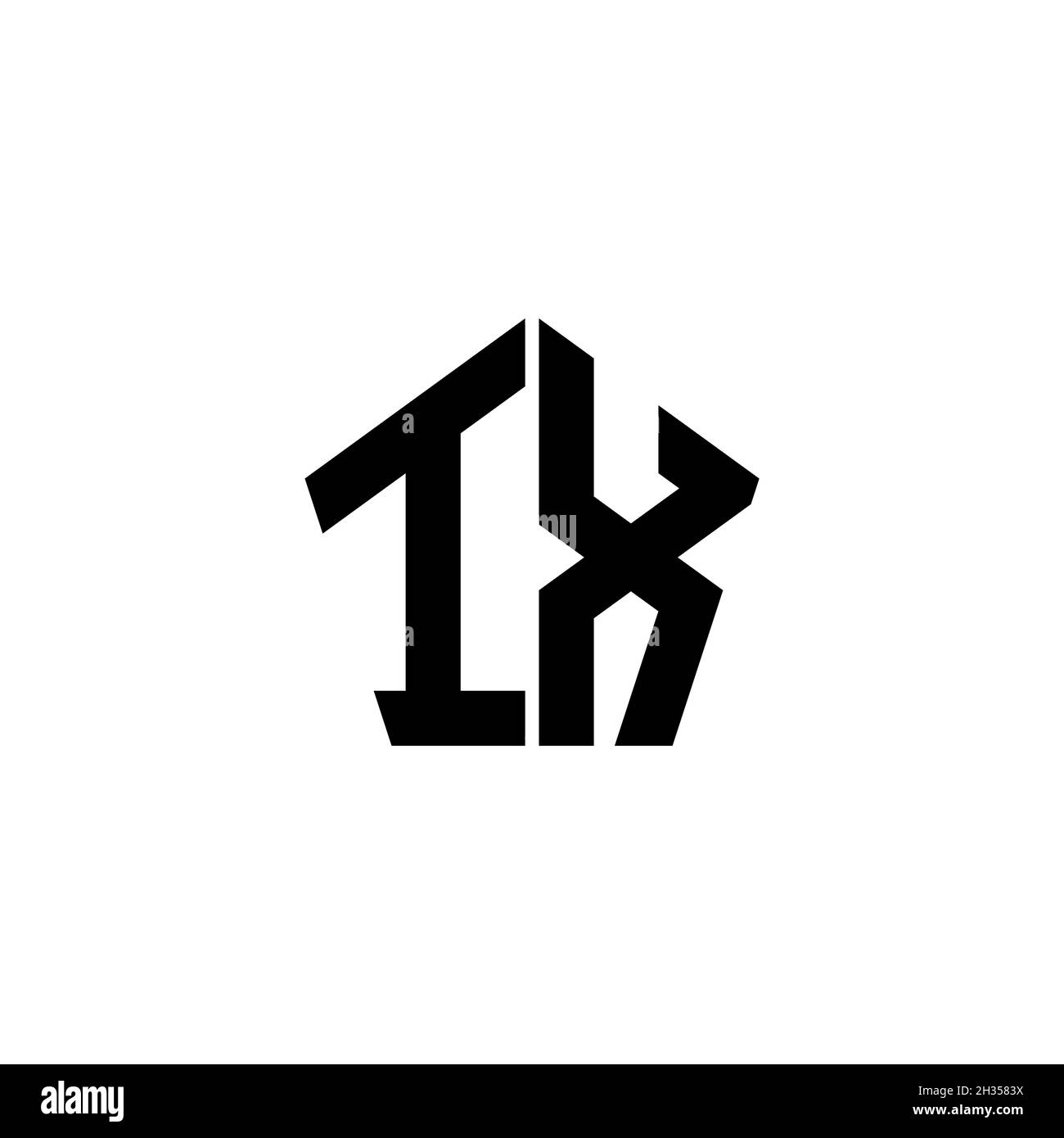 IX Monogram logo letter with polygonal geometric shape style design isolated on white background ...