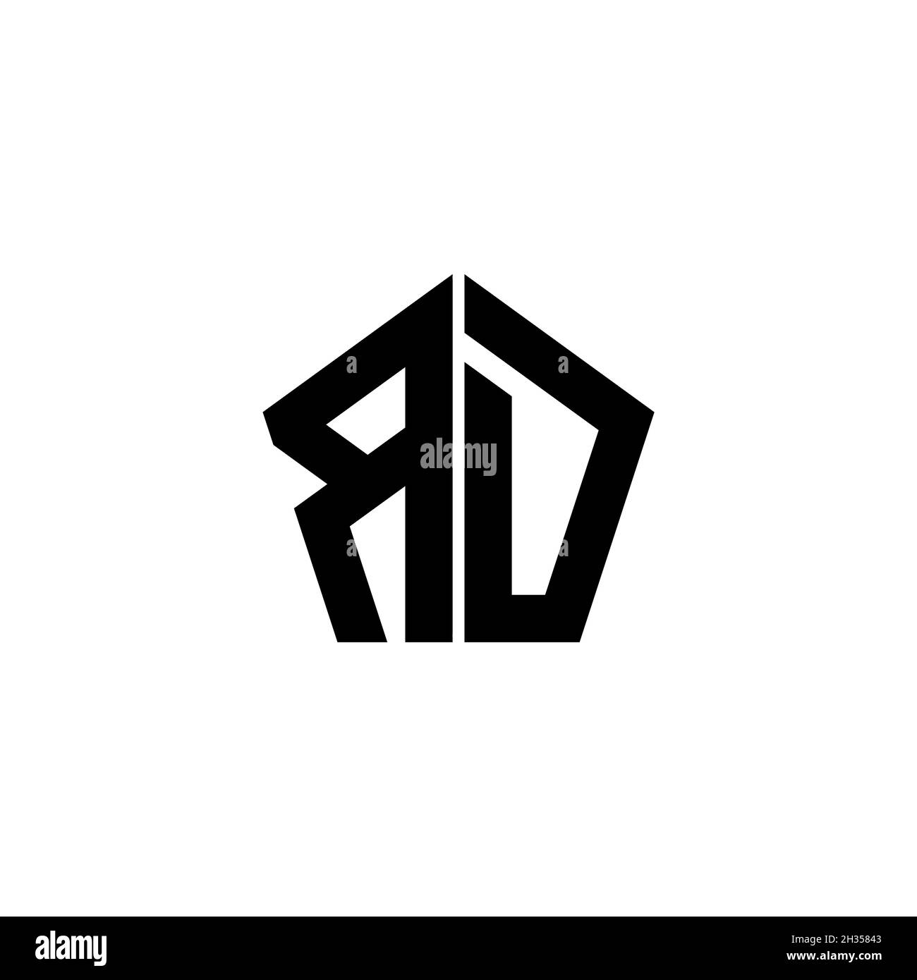 RD Monogram logo letter with polygonal geometric shape style design ...